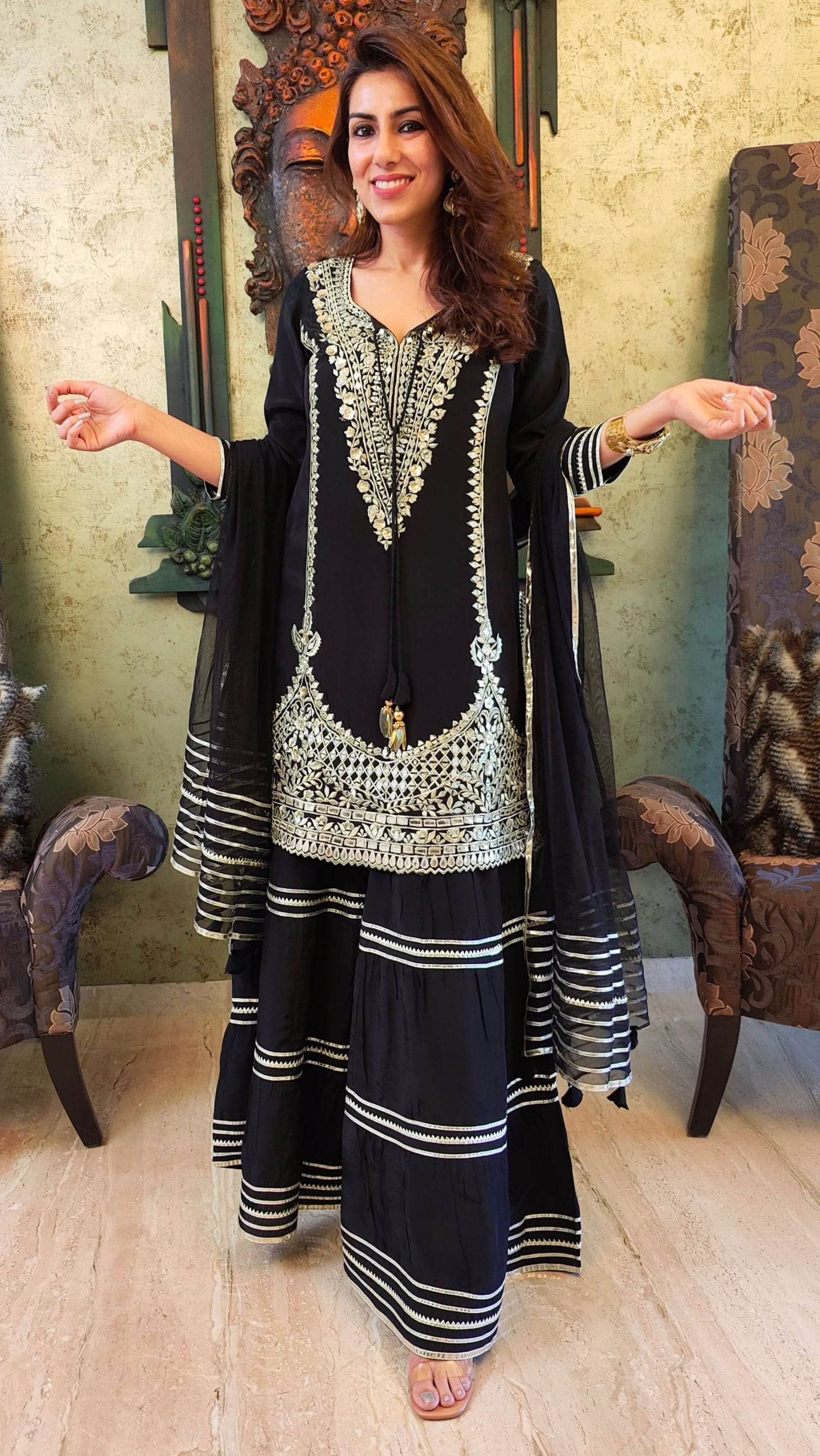 Black Sharara Set – Label DC
